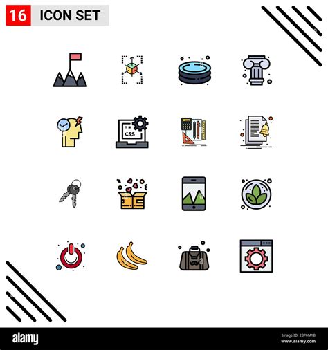 Set Of 16 Modern UI Icons Symbols Signs For Code Power Park Mind