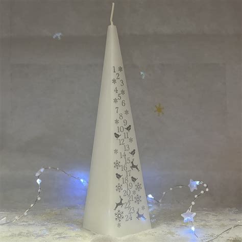 White Pyramid Advent Candle 20cm Christmas Candles Popular
