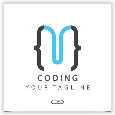 Letter M Coding Or Programmer Logo Premium Elegant Template Vector Eps