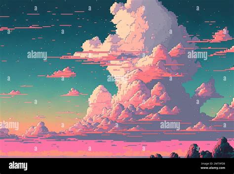 Pixel Art Sky Background