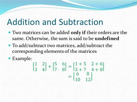 Matrix Addition And Subtraction Worksheets