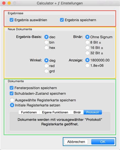 Phnsft Produkte Calculator Dokumentation Einstellungen
