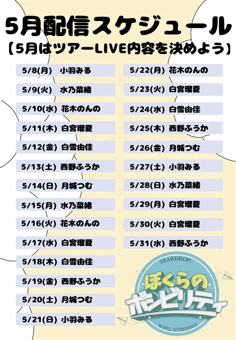 白宮瑠夏てぃあどろっぷ！【7月東名阪ツアー】 On Twitter 🚄東名阪ツアー💨 『ぼくらのポシビリティ』 🐙78大阪夜 目標