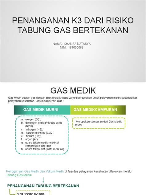 Khansa Natasya Penanganan K3 Dari Risiko Tabung Gas Bertekanan Pdf