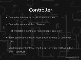 CodeIgniter For Project Lesson Controller View PDF Web Development Internet