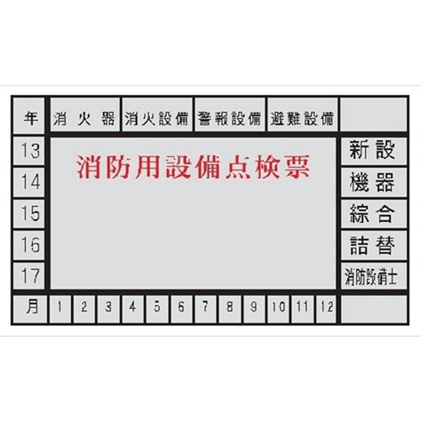 消防用設備点検票ステッカー 45mm×80mm テトロンステッカー製 Es5 消火器検査済み表のステッカー 5357350 仙台銘板