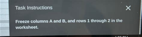 Solved Task Instructionsfreeze Columns A And B And Rows Chegg