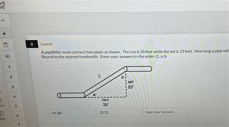 Solved Pointsa Pipefitter Must Connect Two Pipes As Chegg
