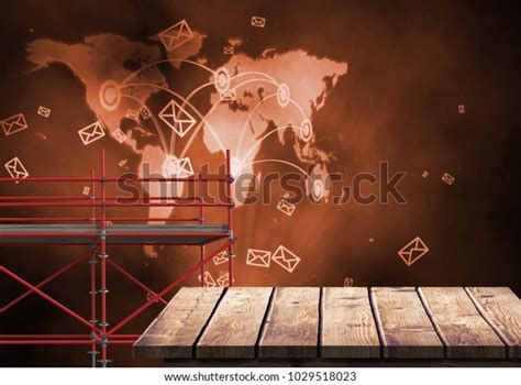 Digital Composite World Map Network 3d Stock Illustration 1029518023