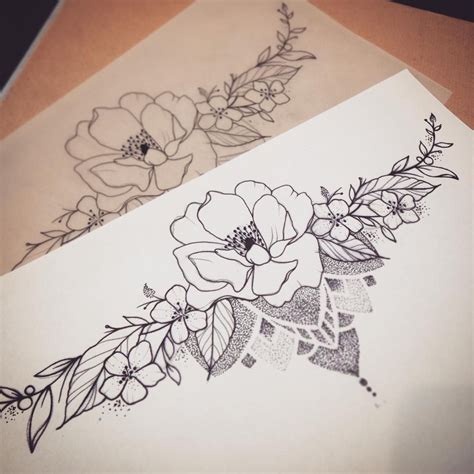 Laceandstiches Sternum Tattoo Design Underboob Tattoo Tattoo Henna