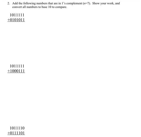 solved 1 add the following numbers that are in 2 s