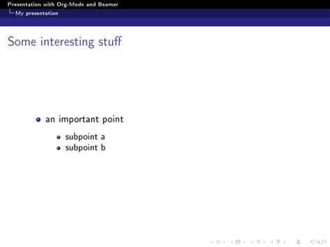 Example Presentation Using Org Mode And Beamer Ppt