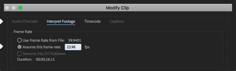 Using Footage Interpretation Settings