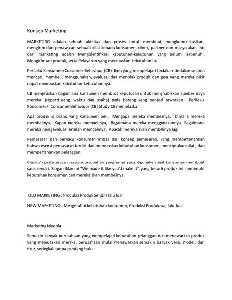 Konsep Marketing Cb Consumer Behavior Konsep Marketing Marketing Adalah Sebuah Aktifitas Dan