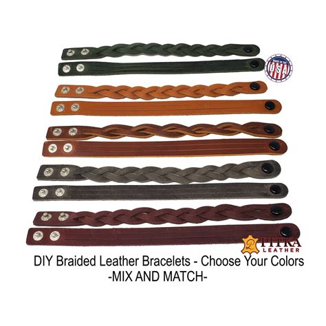 DIY Mystery Braid Leather Bracelets Kit Choose Your Colors Etsy