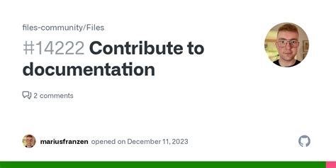 Contribute To Documentation · Issue 14222 · Files Communityfiles · Github