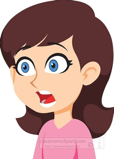 Girl Character Frightened Expression Clipart Classroom Clip Art