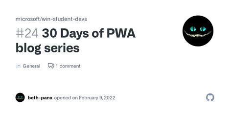 Days Of PWA Blog Series Microsoft Win Student Devs Discussion GitHub