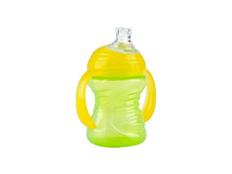 Nuby Grip N Sip Soft Spout Trainer Sippy Cup With Pp Cover Green 6m