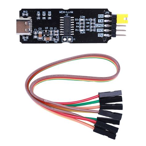 Emulador Wch Link Cmsis Dap Descargar Risc V En Línea Swdttl Arm Typec Depuración Negro