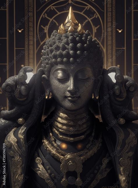 Buddha Portrait God Statue Fashionable Background For Design Projects