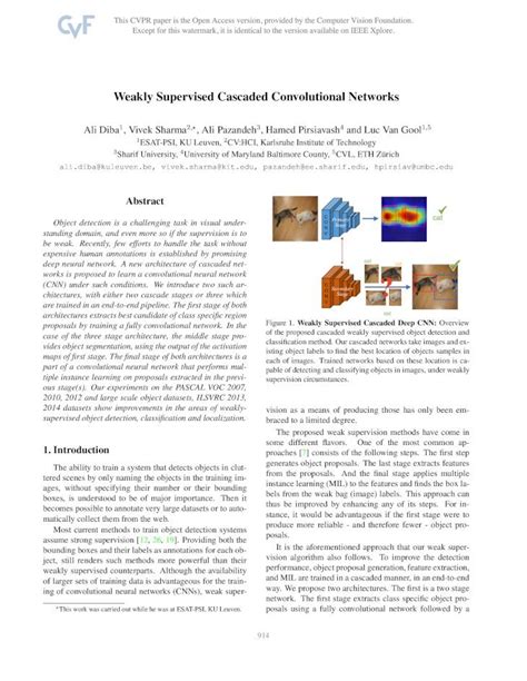 Pdf Weakly Supervised Cascaded Convolutional Networks Weakly Supervised Cascaded