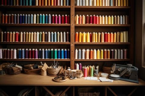 Premium Ai Image Cotton Textile Thread Fabric Background Craft