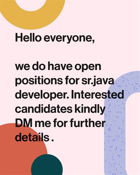 Sangeetha Rajpurohit On Linkedin Job Description For Srjava Developer Experience 4 7 Years