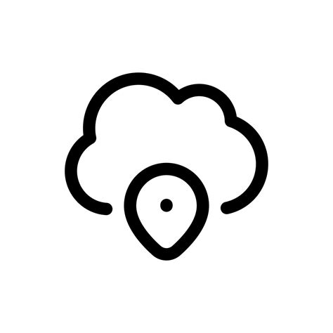 Cloud Location Icon In Trendy Outline Style Isolated On White Background Cloud Location