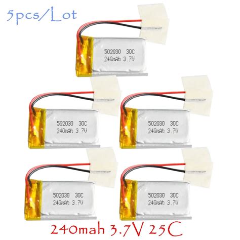5pcs 37v 240mah Lipo Battery Lithium Polymer Battery For Rc Toy