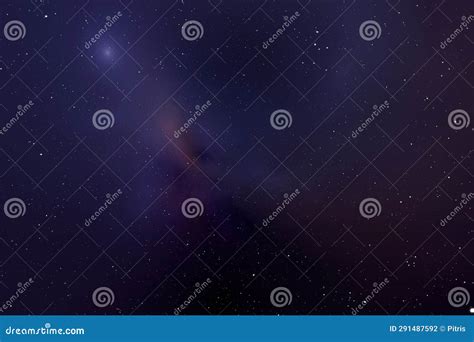 Fantasy Space Nebula Giant Interstellar Cloud With Stars Stock