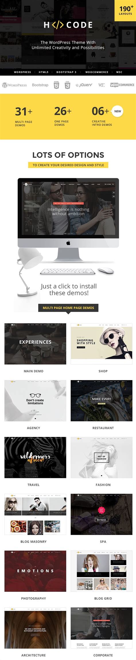 H Code Responsive And Multipurpose Wordpress Theme