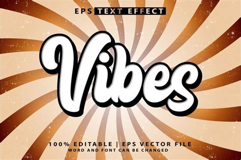 Premium Vector Vibes Editable 3d Text Effect