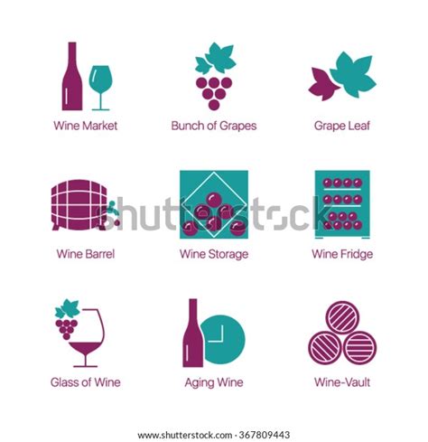 Premium Quality Icons Set Red Wine Stock Vector Royalty Free