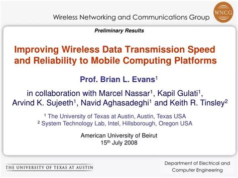 Ppt Improving Wireless Data Transmission Speed And Reliability To Mobile Computing Platforms