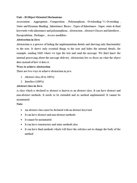 Unit Ii From Abstraction Pdf Method Computer Programming Class Computer Programming