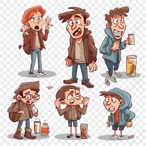 표현의 다른 유형으로 문자의 가난한 클립 아트 만화 세트 벡터문자 T Png 일러스트 무료 다운로드 Lovepik