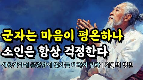 세상살이에 곤란함이 없기를 바라지 말라 채근담 맹자 논어 노자 탈무드 쇼펜하우어 군자는 마음이 평온하나 소인은 항상 걱정한다 Youtube