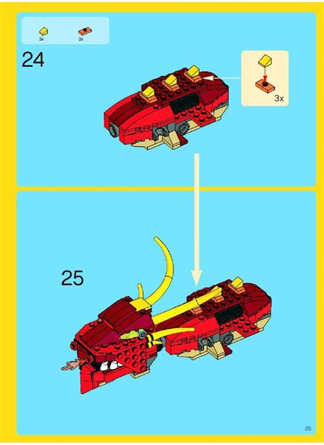 Lego Instructions For Set Fiery Legend Creator In