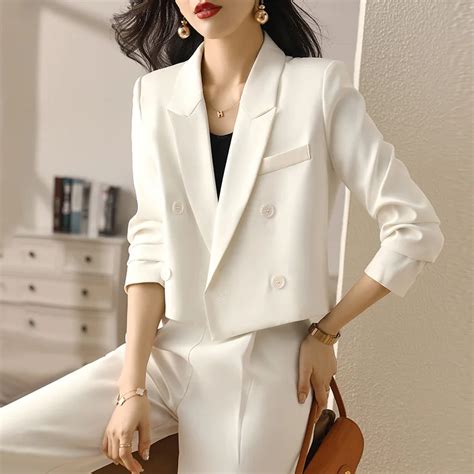 고급 작은 정장 여성 봄 가을 2022 새로운 비즈니스 기질 짧은 캐주얼 정장 여신 기질 신제품 Aliexpress