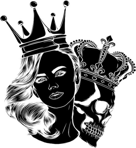 Premium Vector Illustration Of Queen With King Skull