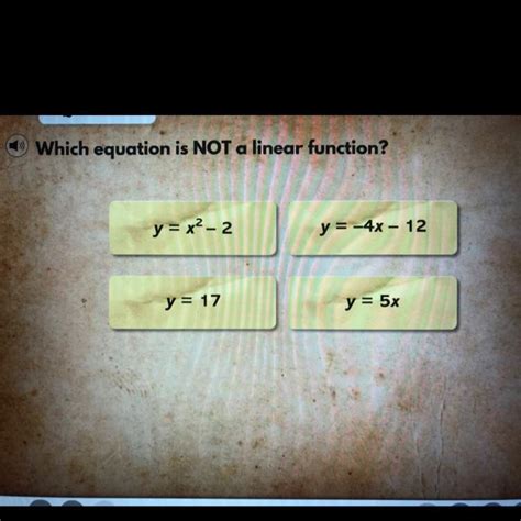 Which Equation Is Not A Linear Function Brainly Tessshebaylo