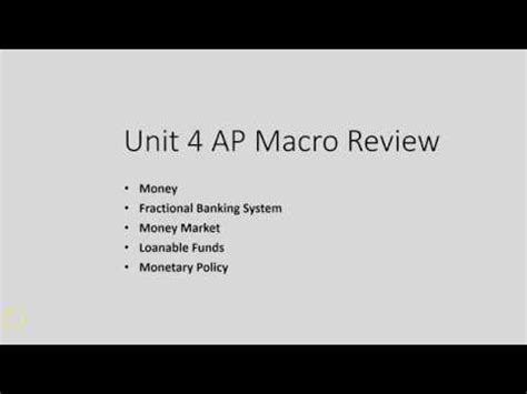 Unit 4 AP Macro Review YouTube
