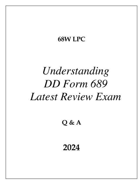 68w Lpc Understanding Dd Form 689 Latest Review Exam Q And A 2024