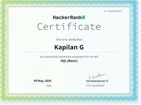 Kapilan Ganeshram On Linkedin Hackerrank