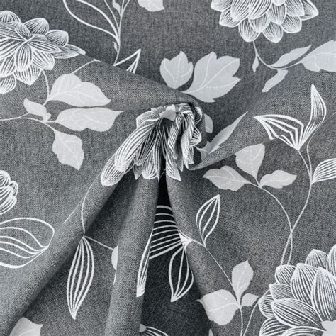 Tela De Loneta Dalia Gris Textiles Gomera