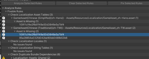 Analyse Rules Localization Asset Is Missing Unity Engine Unity