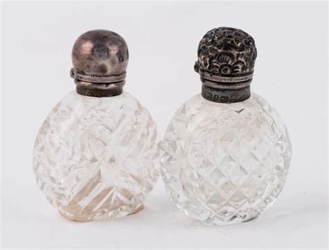 19th Century Sterling Silver And Crystal Scent Bottles Scent Bottles