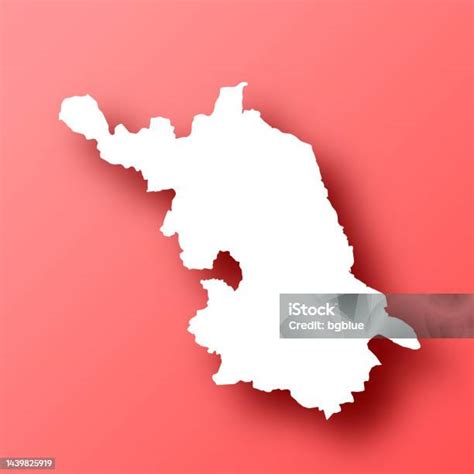 Jiangsu Map On Red Background With Shadow向量圖形及更多中國圖片 中國 亞洲 光線效果