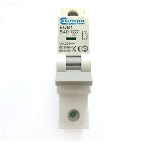 Mcb S Europa Components Eub1 B40 40a 40 Amp Mcb Circuit Breaker Type B